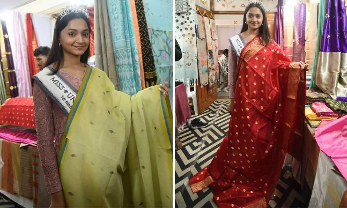 Miss Universe AP 1st Runner-Up Vani Videha Inaugurates Handloom India ...