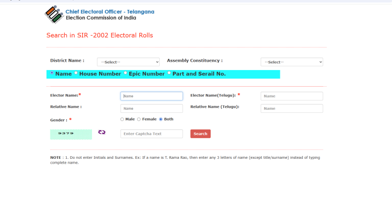 How to Check Your Name in the SIR List for Telangana: Step-by-Step ...